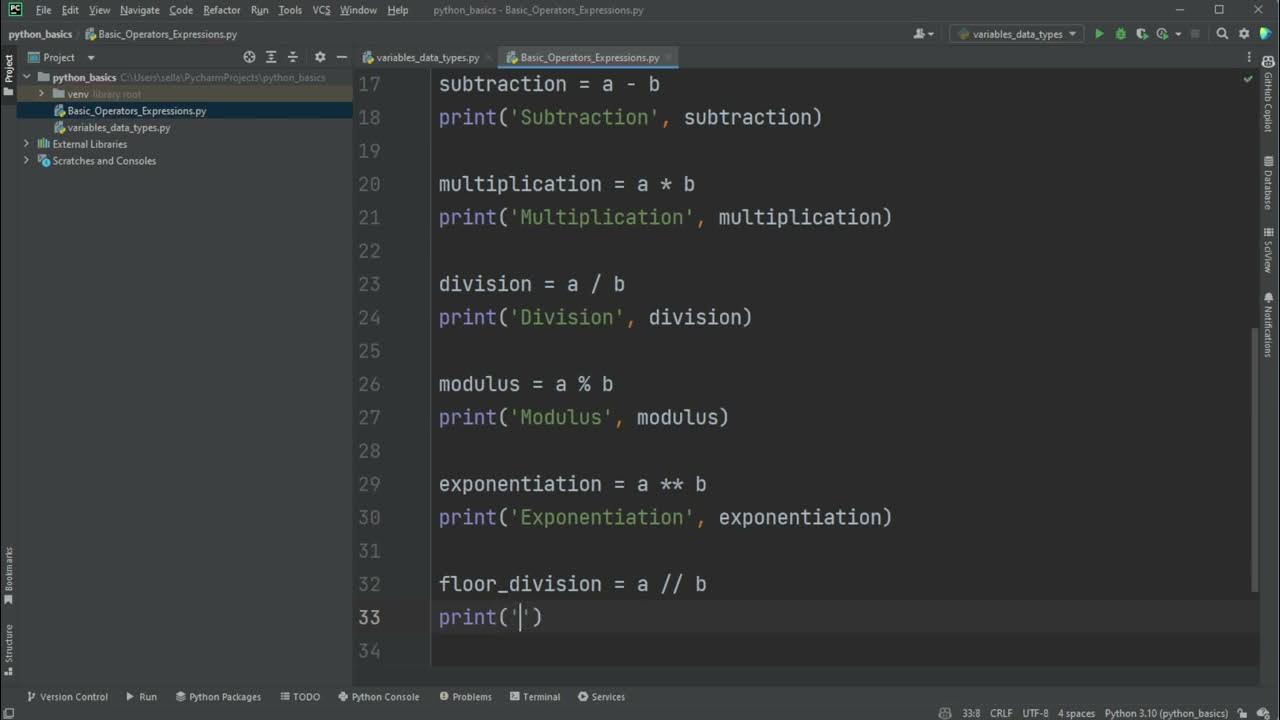 Basic Operators and Expressions in Python 3 - YouTube