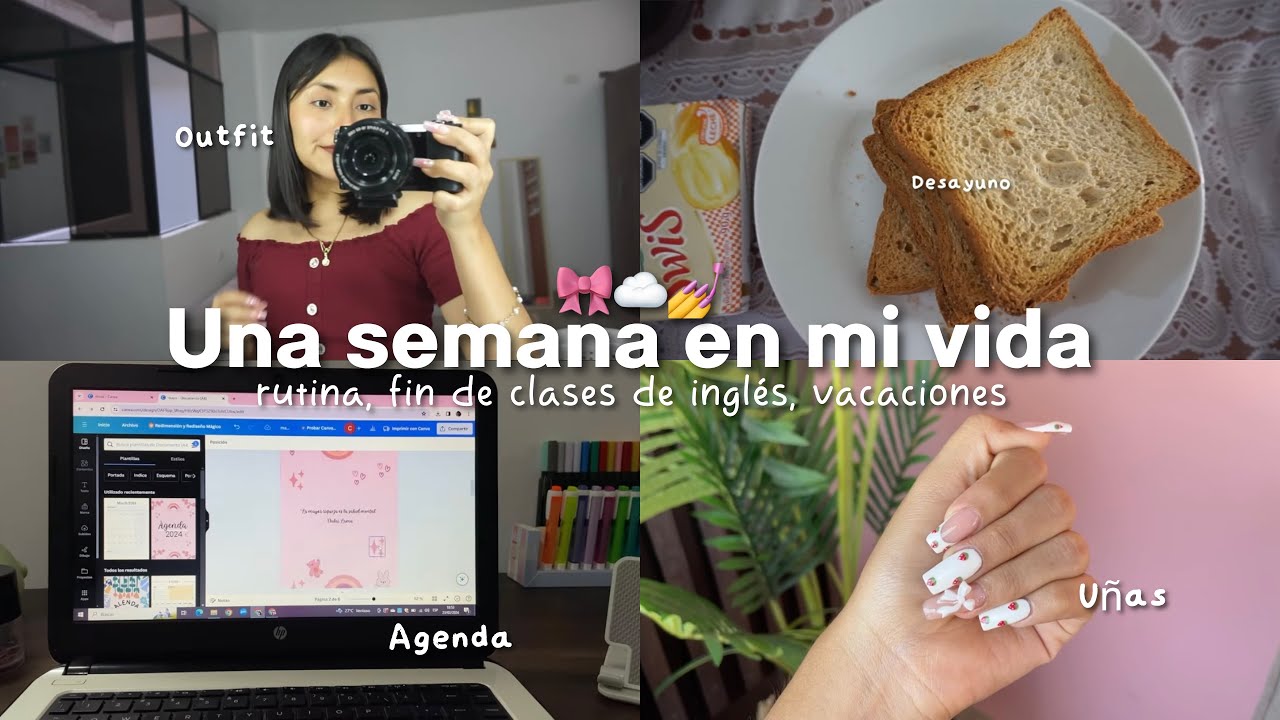 UNA SEMANA EN MI VIDA 🎀 rutina, fin de clases de inglés 📓 uñitas 💅 ...