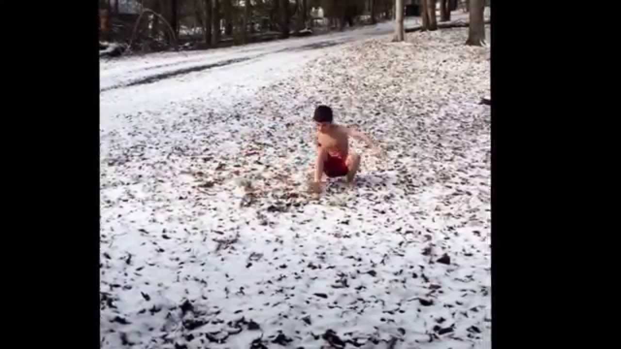 Underwear Snow challenge - YouTube