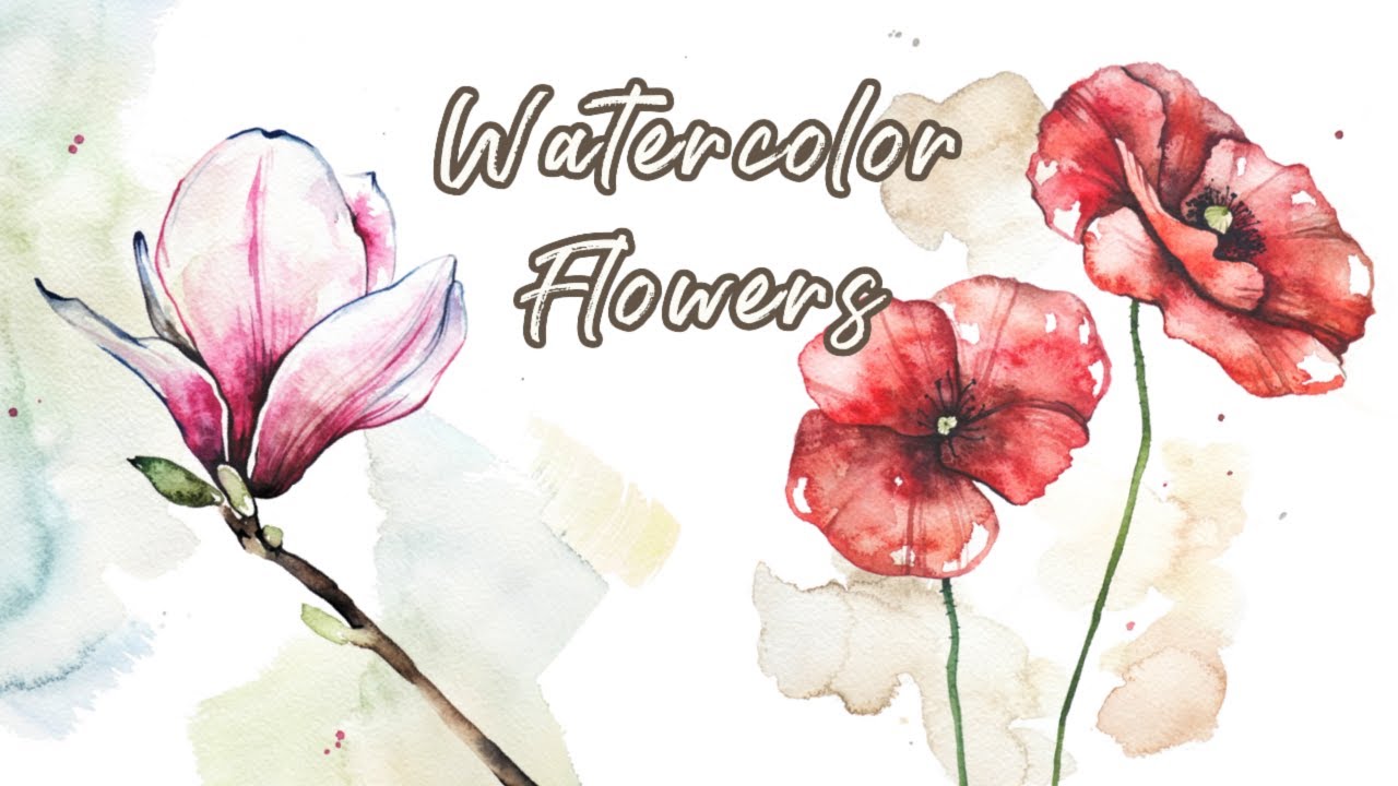 Painting Flowers with Watercolors - 4 Practice Pieces - YouTube