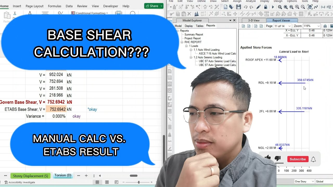 BASE SHEAR CALCULATION: MANUAL CALC VS. ETABS RESULT - YouTube