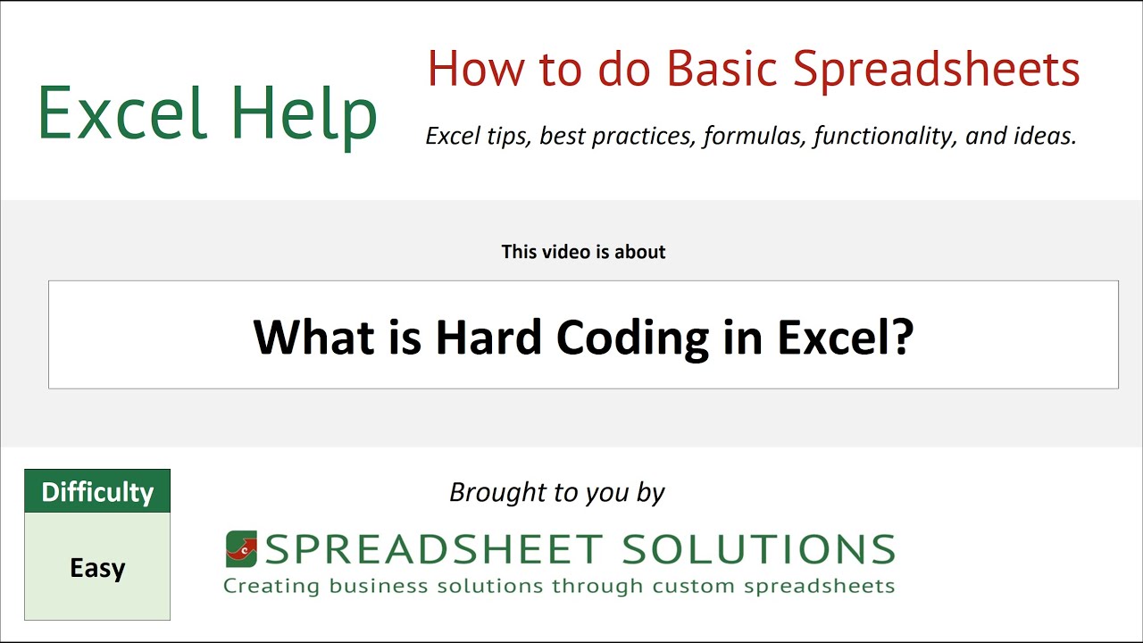 What Is Hard Coding In Excel YouTube what-is-hard-coding-in-excel-youtube
