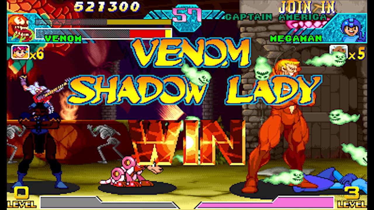 Marvel vs Capcom 1 ( Arcade ) - Shadow Lady / Red Venom Playthrough ...