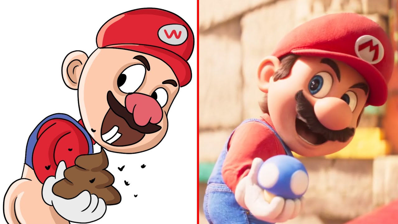 The Super Mario Bros Funny Drawing Meme | Funny Super Mario - P2 - YouTube