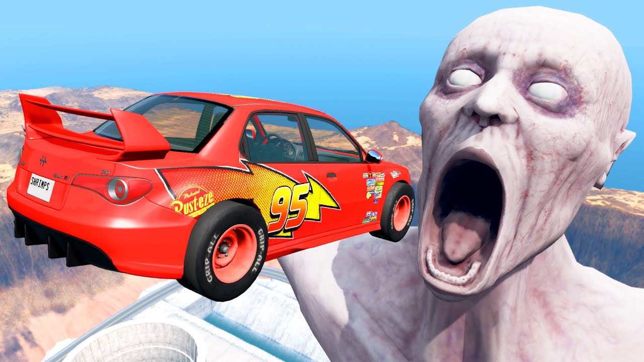 DEADLIEST Cars Jumping Into Giant Nuclear Centrale with SCP-096 ...