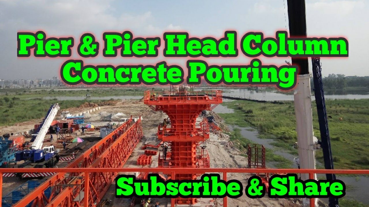 Pier & Pier Head Column Concrete Pouring (BIG COLUMN) - YouTube