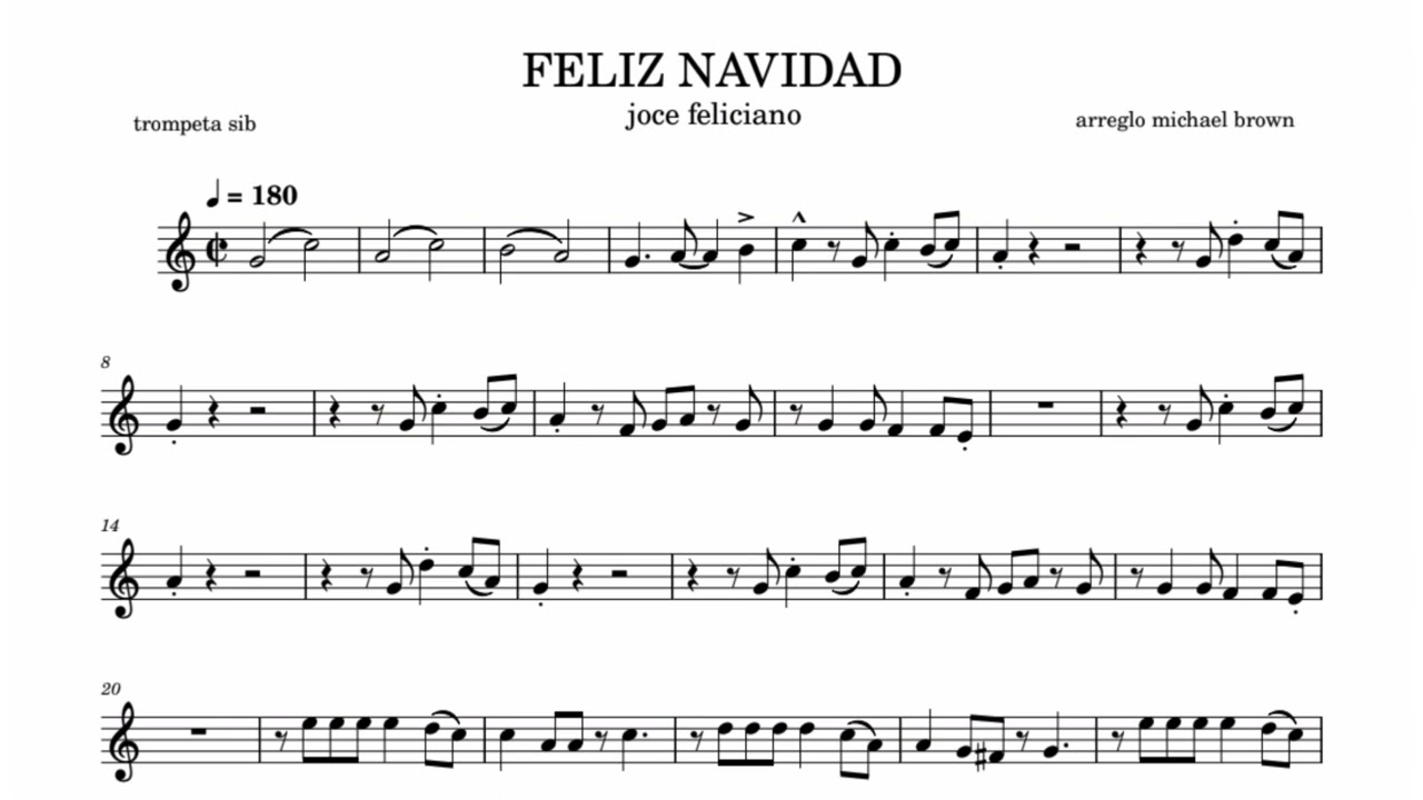 feliz navidad partitura trompeta 🎺/ arreglo completo en la descripción ...