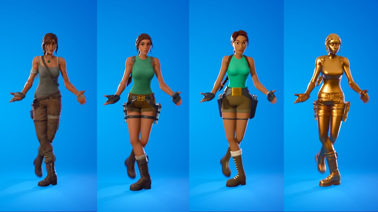 All Lara Croft Edit Style Fortnite Battle Royale - YouTube