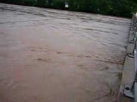 Delaware River flood @ Callicoon, NY - downstream - YouTube