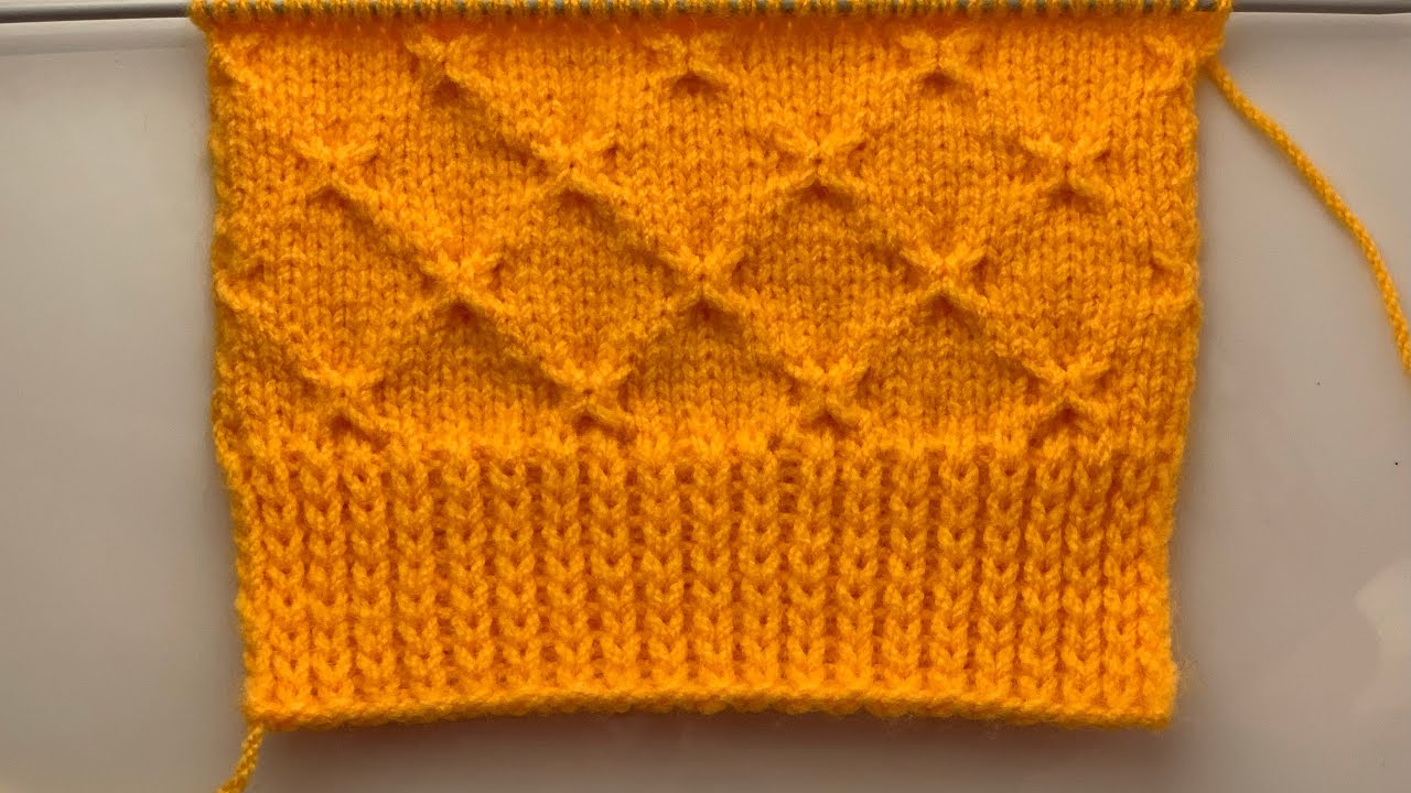 Knitting stitch pattern for sweater/cardigan/jacket/scarf - YouTube