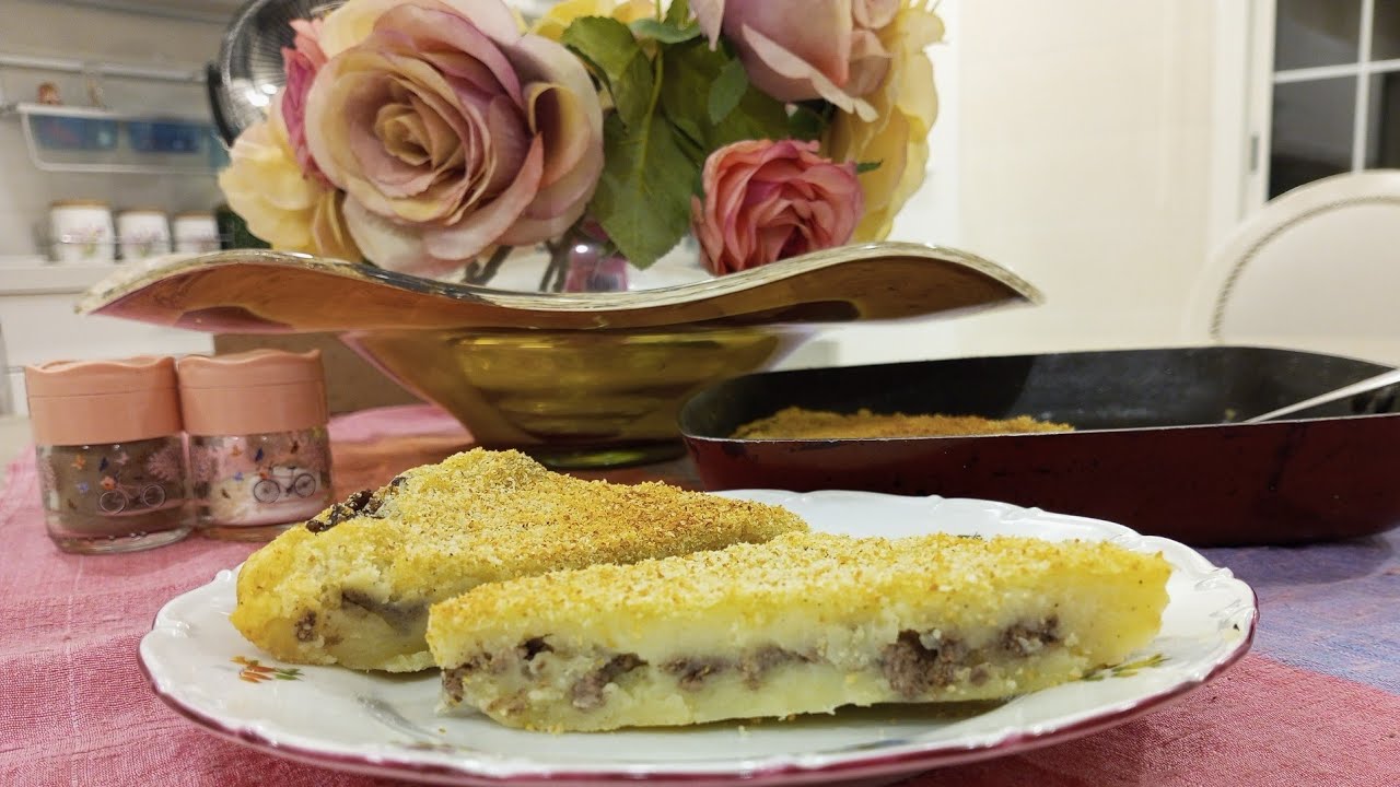mashed potatoes with meat Lebanese recipe (batata souffle) 🧑‍🍳 - YouTube