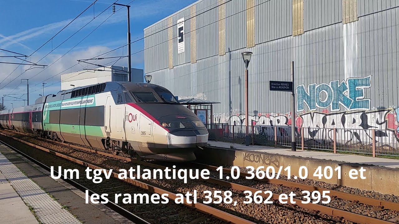 Spot en bretagne#197, Um tgv atlantique 1.0 360/1.0 401 et les rames ...