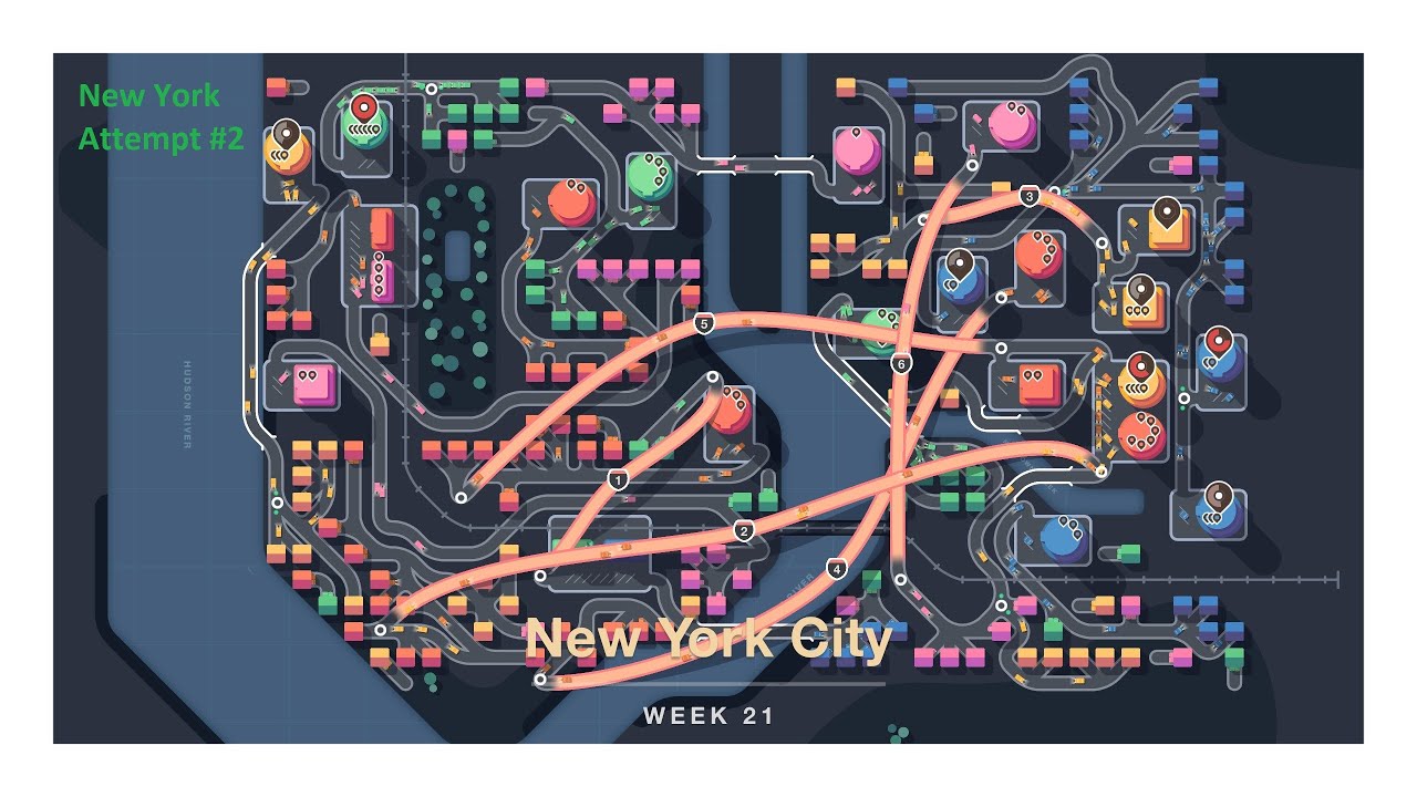 FIRST VIDEO TOP 1000 Mini Motorways New York 2nd Attempt - YouTube