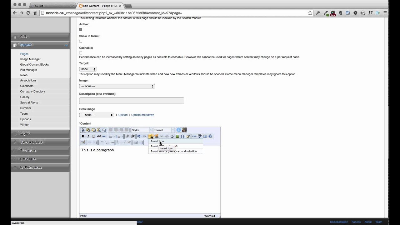 CMSMS - TinyMCE: using fontawesome icons - YouTube