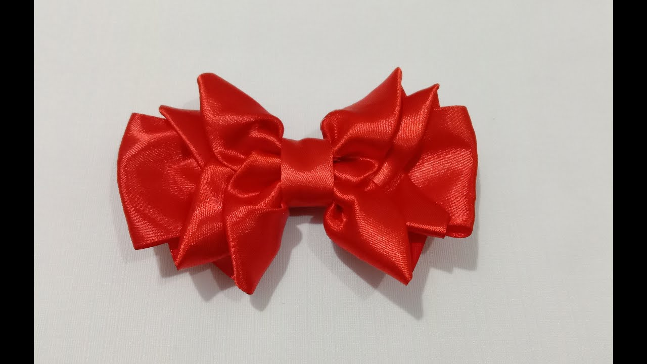 DIY red Bow with satin ribbon / making bow tutorial step by step 🎀 ...
