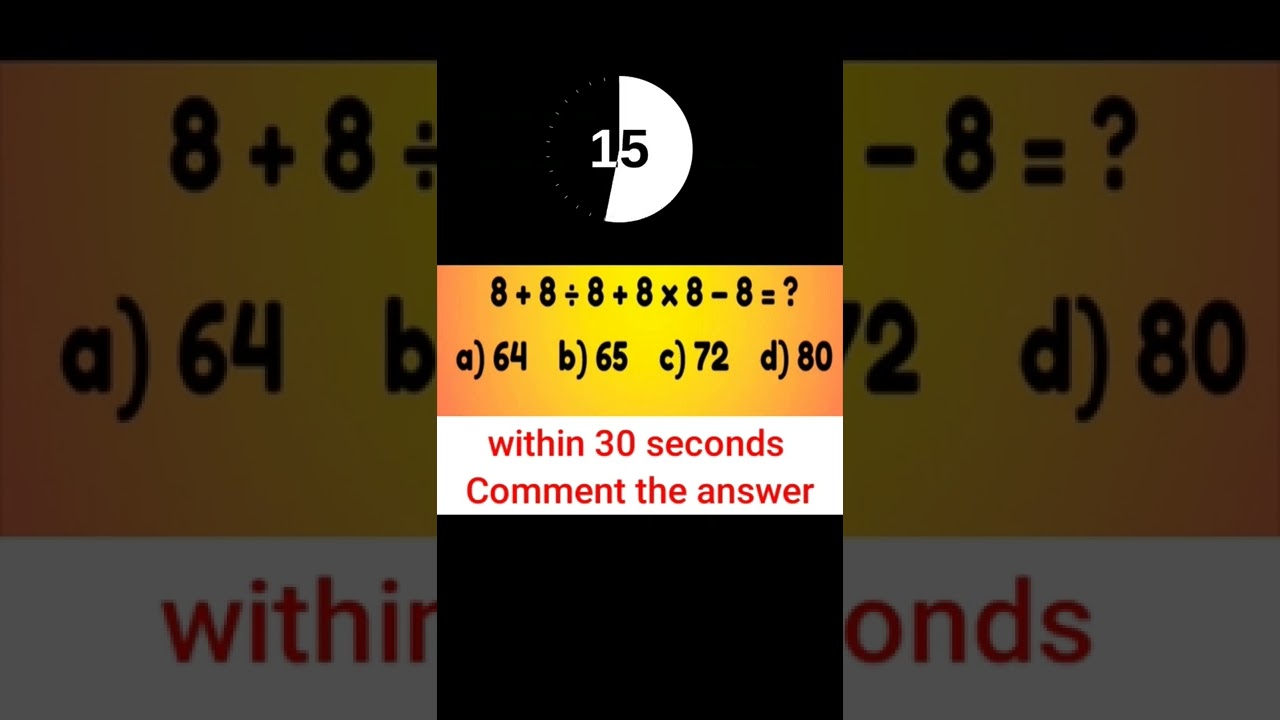 math problem bodmas rule | simple IQ #maths #iq - YouTube