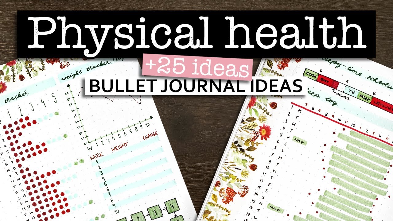 Physical Health Bullet Journal Ideas 💜 Fitness and health bullet ...