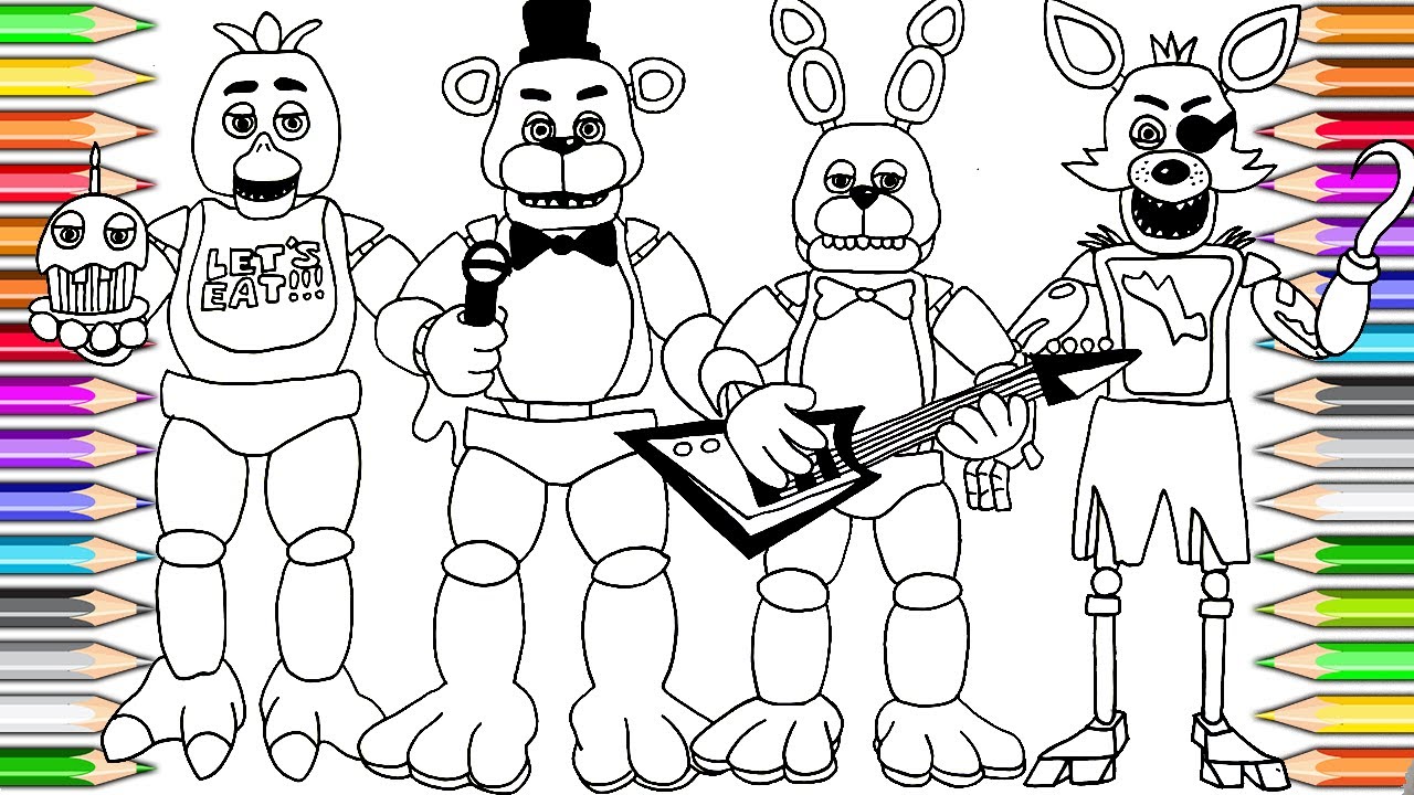 Five Nights at Freddy's New Coloring Pages How To Color All Main ...