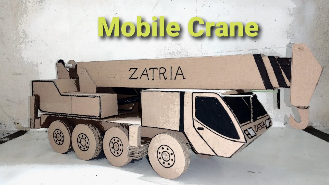Miniatur Mobile Crane dari kardus||DIY mobile crane from cardboard ...