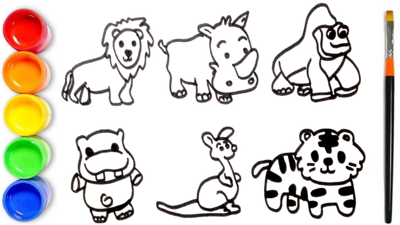 How to draw Animals, Draw Animals, Wild Animals Name - YouTube