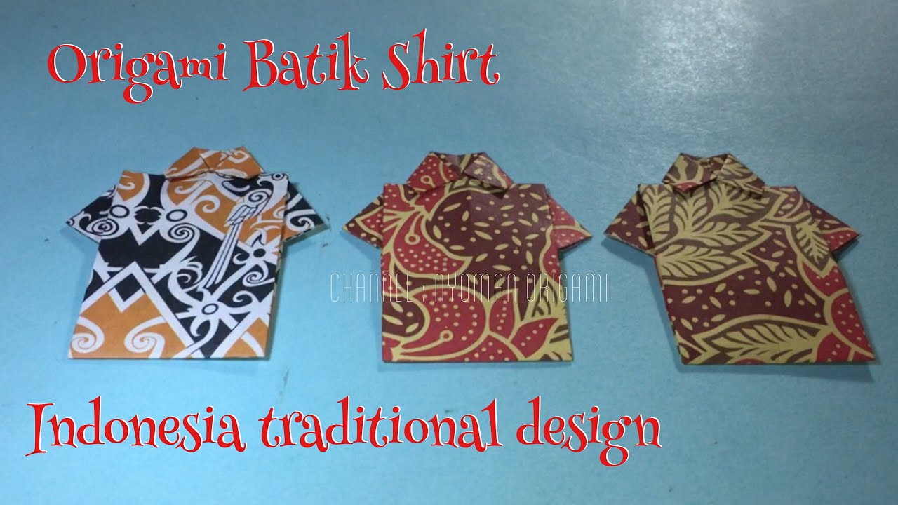Origami Batik Shirt - Indonesia traditional design Without Tie - YouTube