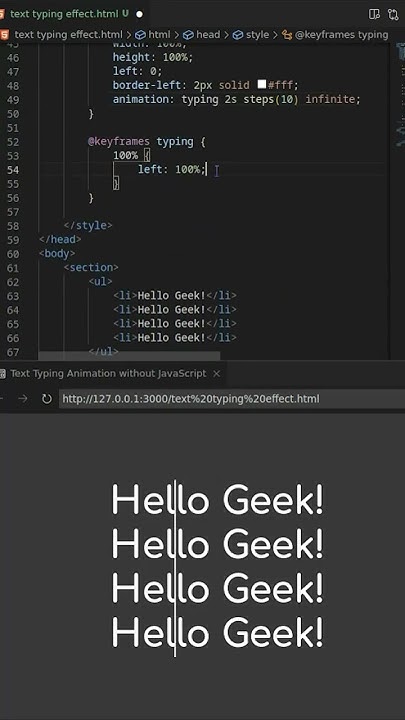 Text Typing Animation Html Css Htmlcoding Webdesign Html Cssanimation Keyframeanimation