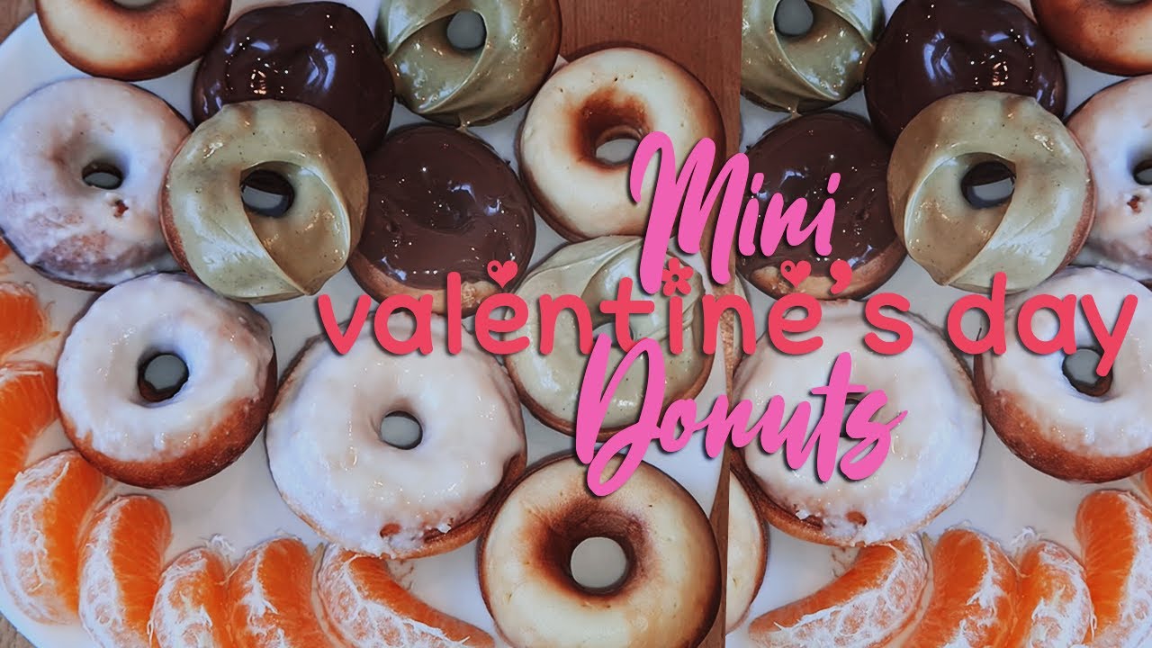 Valentine's Day sweet & fluffy mini donuts! - YouTube