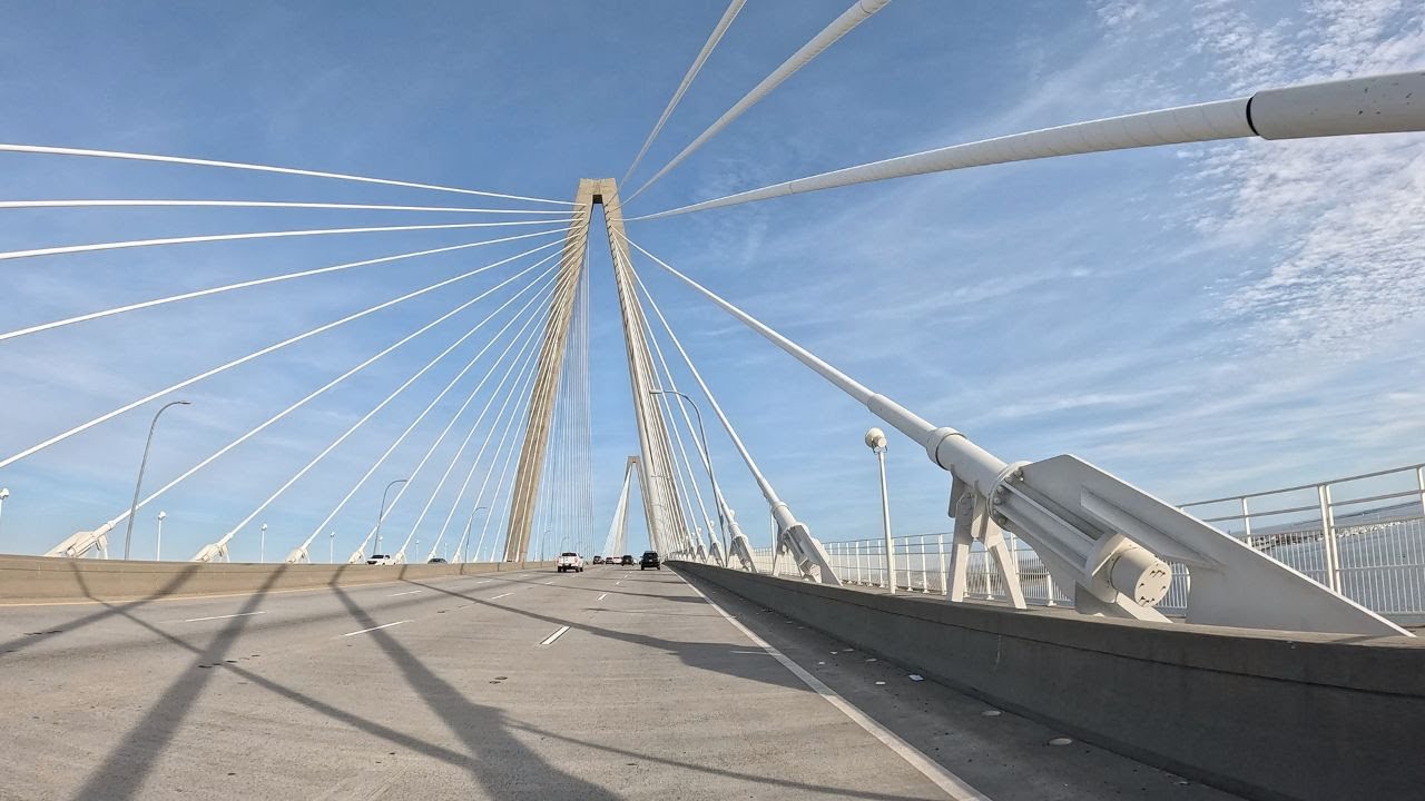 Driving Over Arthur Ravenel Jr Bridge 4K - Charleston, SC - YouTube