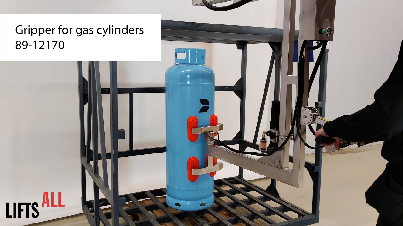 Gripper for gas cylinders - C shape design that makes it easier to ...
