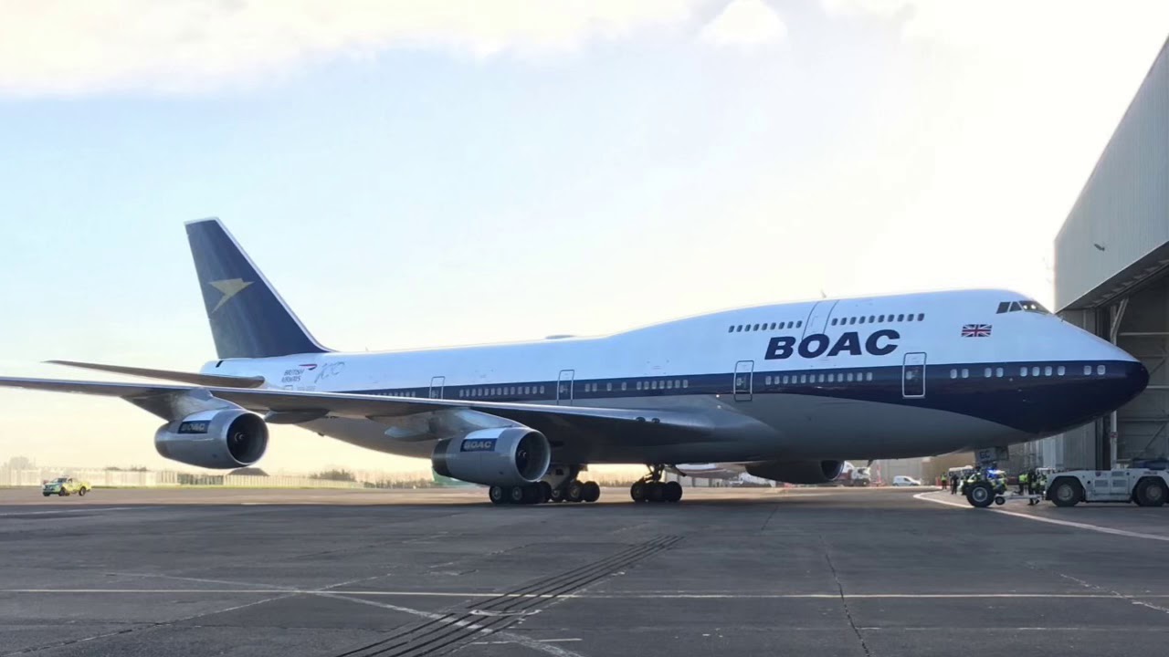 THE REVEAL OF BRITISH AIRWAYS'S BOAC LIVERY ON THE BOEING 747 - YouTube