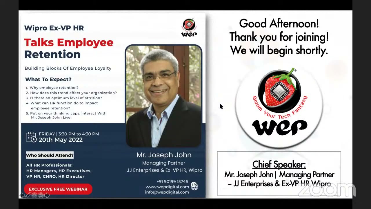 Wipro Ex-VP HR Talks Employee Retention! – Exclusive Webinar - YouTube