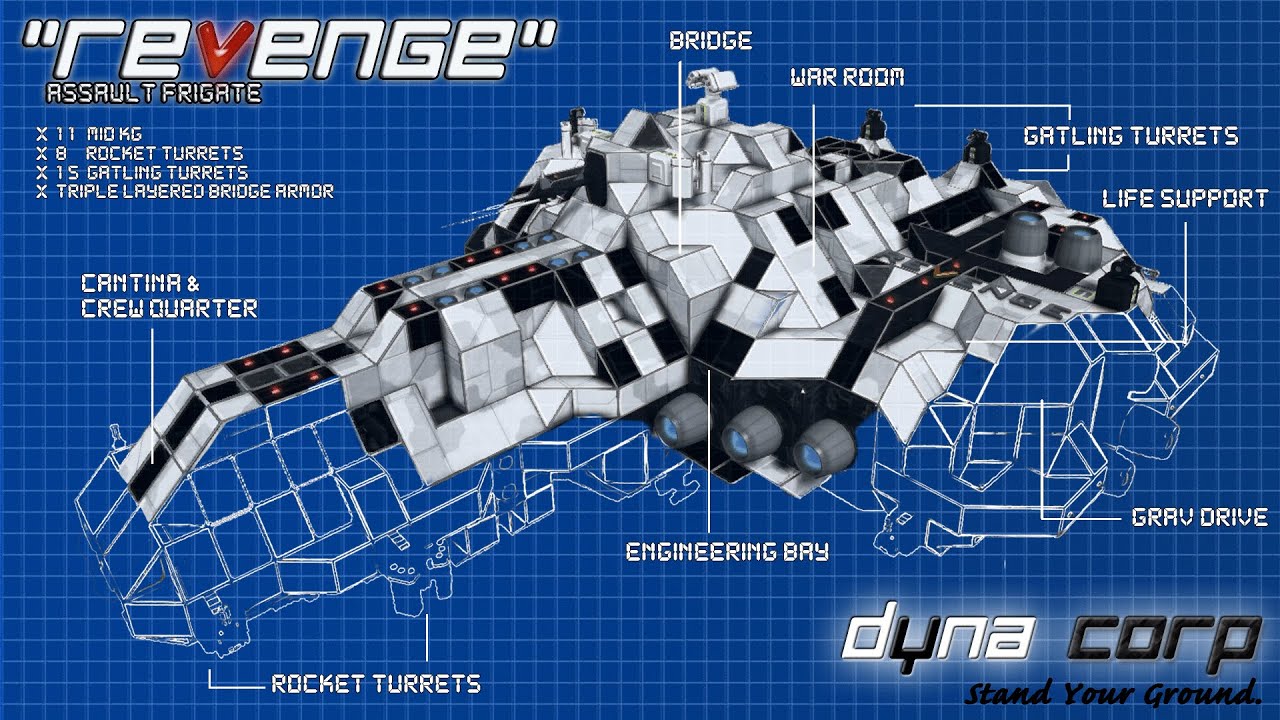 Space Engineers: "Revenge" Assault Frigate - YouTube