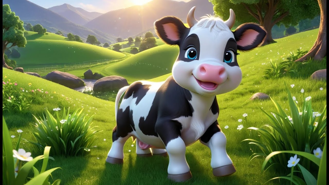 Baby Cow Goes Moo Moo Moo | Cute Cow Song for Toddlers | Fun Farm ...