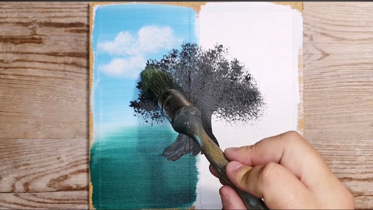 KING ART DOUBLE TREE N 356 PAINTING TUTORIAL - YouTube