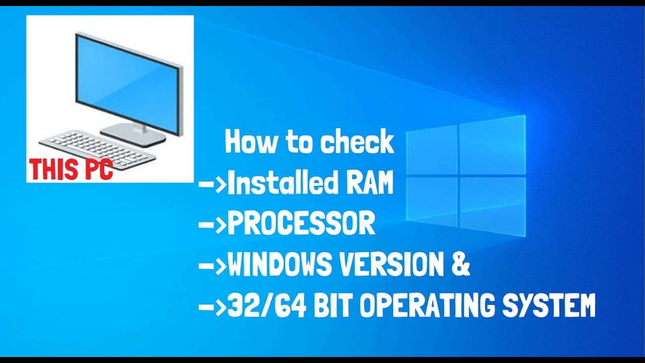 How to check system properties processor, windows version, installed ...