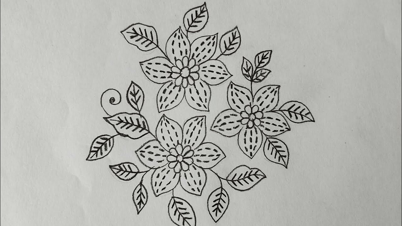 Kantha Work Design, Easy kantha Embroidery Motif, Cushion Cover Pillow ...