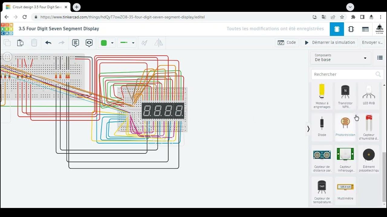 Four Digit Seven Segment Display TinkerCad + Arduino - YouTube
