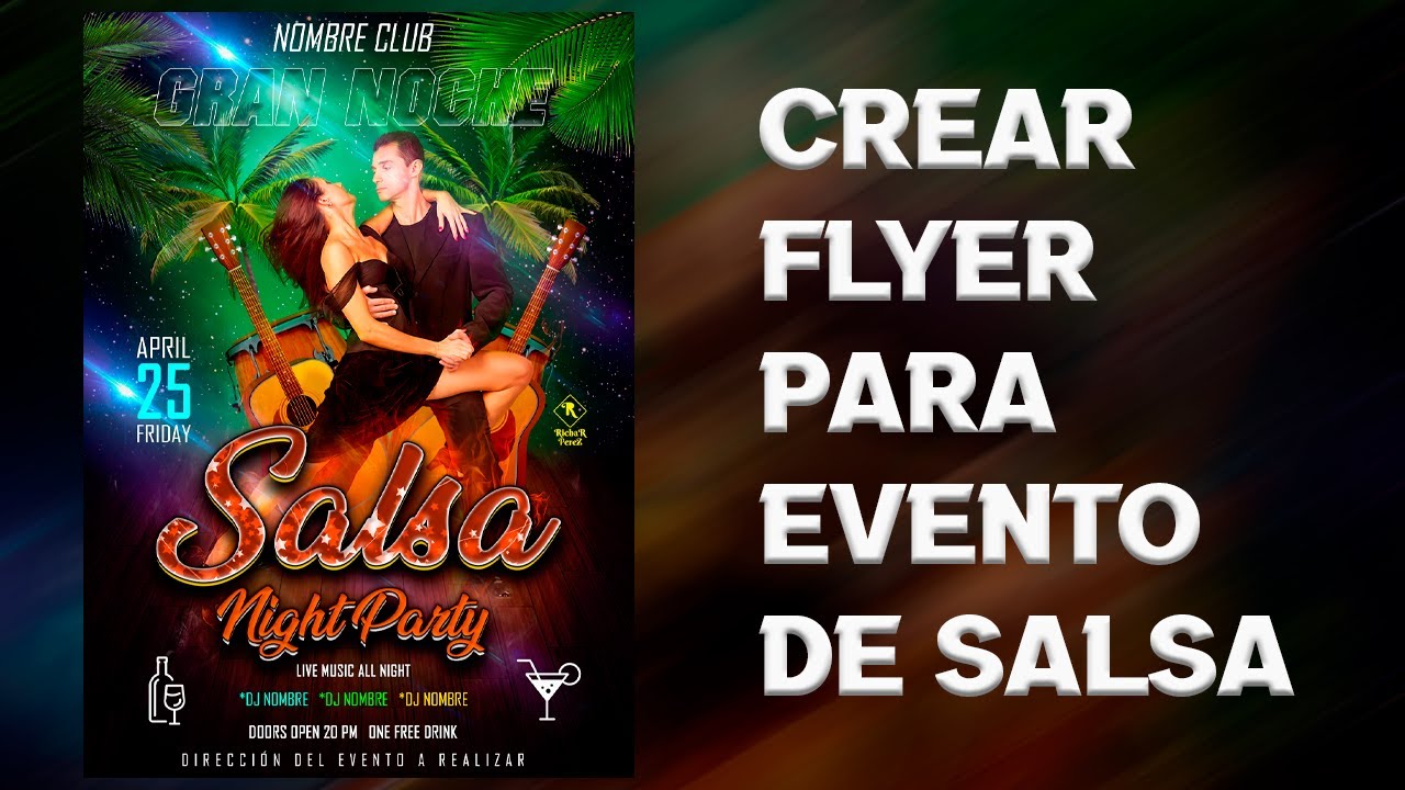 CREAR FLYER para EVENTO de SALSA con Adobe Photoshop - YouTube