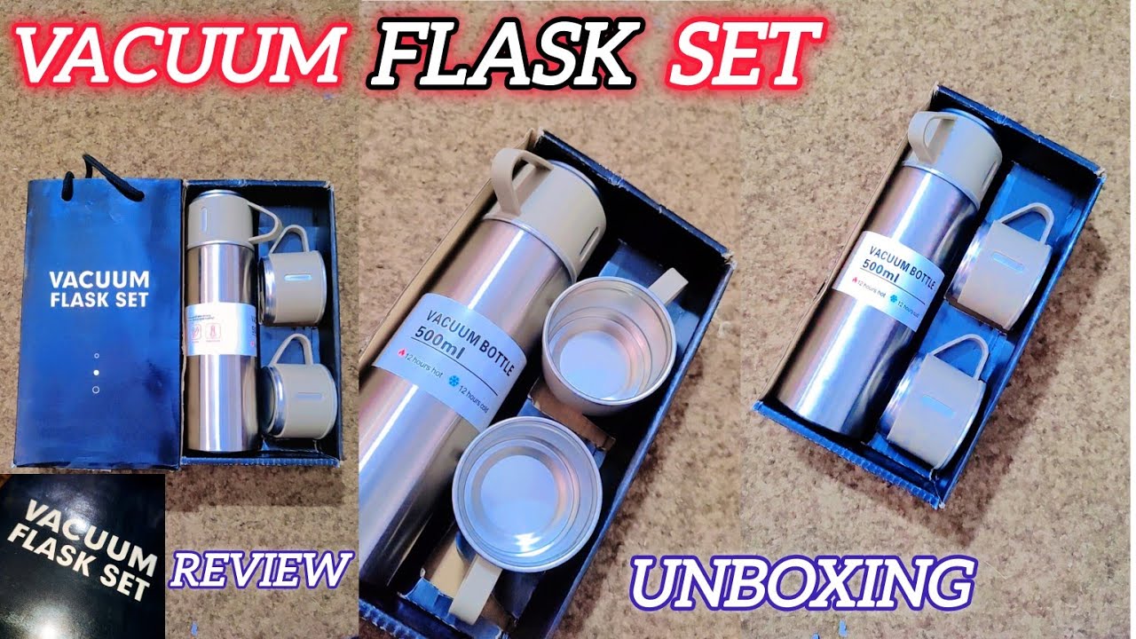 Vacuum Flask Set Unboxing & Review | Best Vacuum Flask Set for Coffee ...