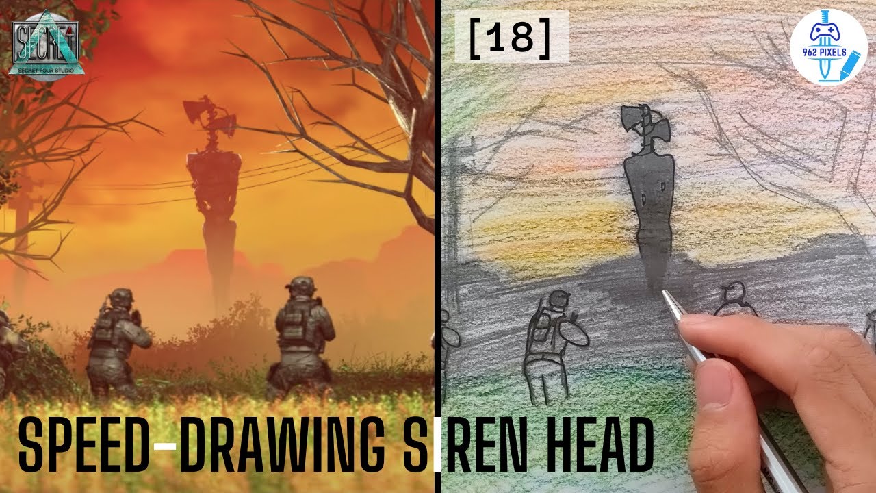 Drawing another Secret4Studio Siren Head Scene! [18] - YouTube
