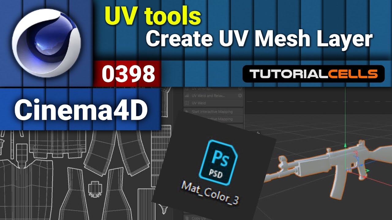 0398. UV tools ( Create UV Mesh Layer to export ) in cinema 4d - YouTube