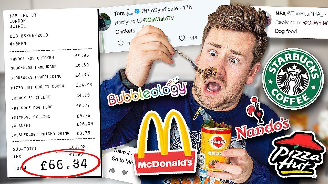 Letting My VIEWERS Decide What I EAT For 24 HOURS *Bad Idea* - YouTube