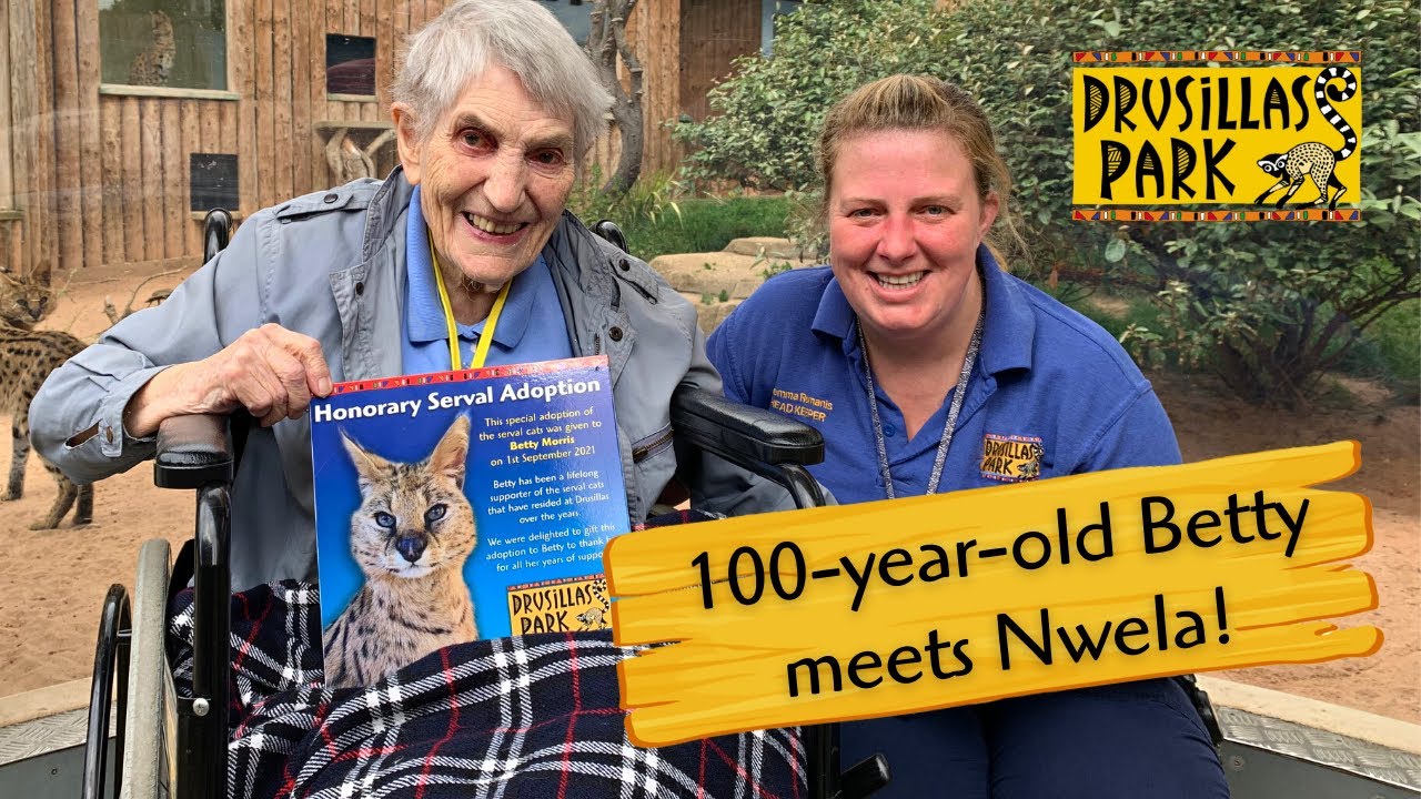 Emotional Moment 100-year-old Betty Morris met serval Nwela - YouTube
