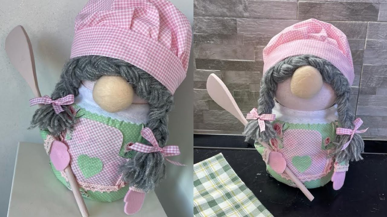TUTORIAL gnoma gigante cuoca con riciclo barattolo di vetro - YouTube