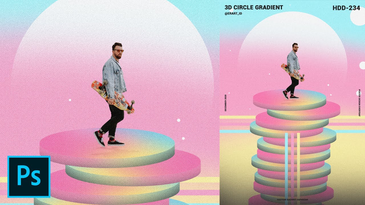 How to Create 3D Circle Gradient Style Magdiel Lopez - Tutorial ...