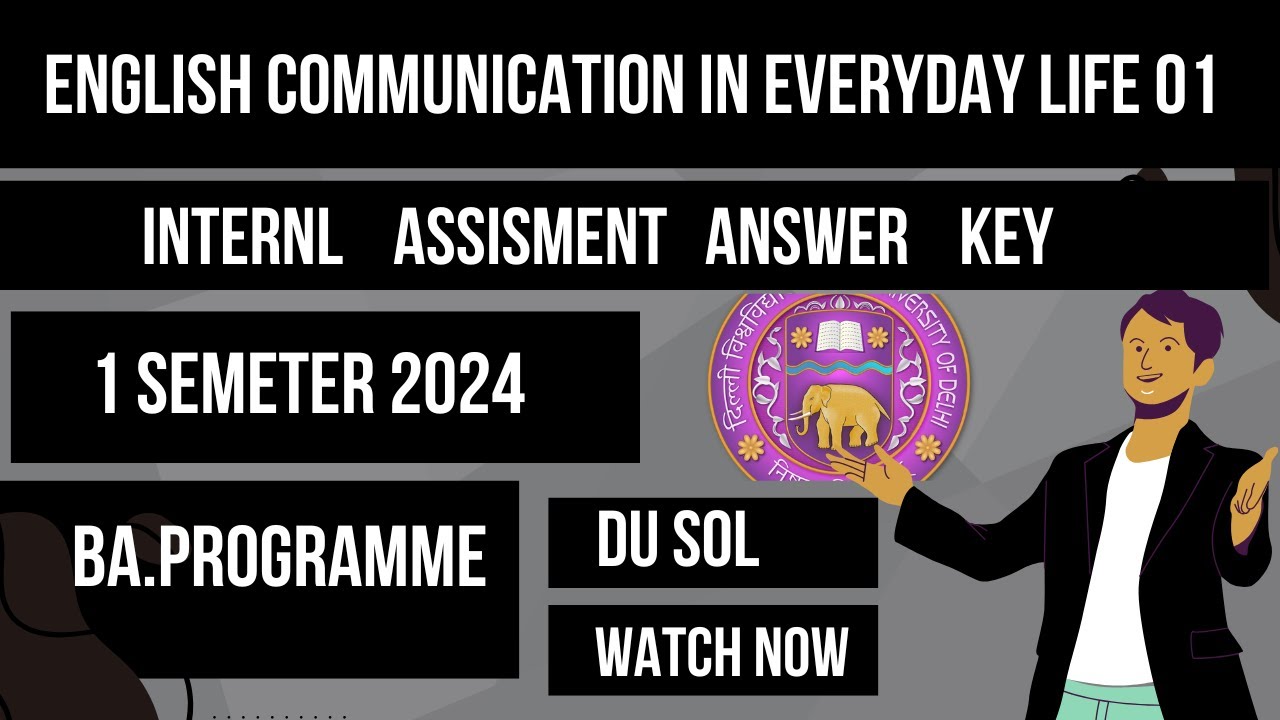English Commucination In Everyday Life 01 Internal Assessment Answer ...