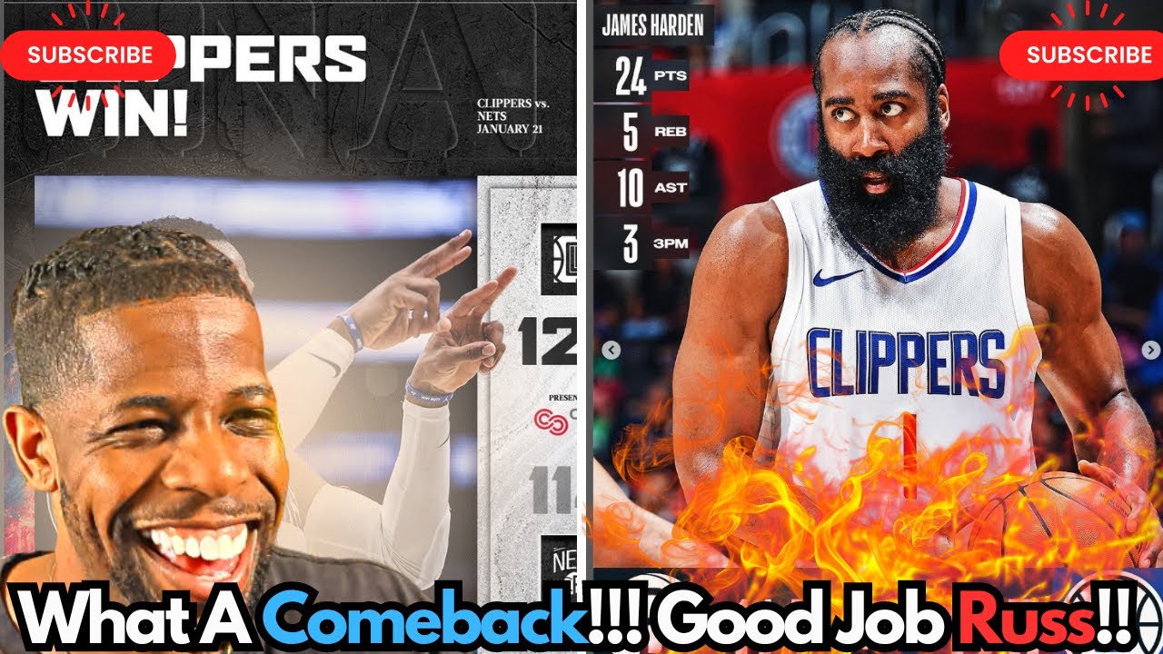 What A Comeback!!! Good Job Russ!! | Brooklyn Nets Vs Los Angeles ...