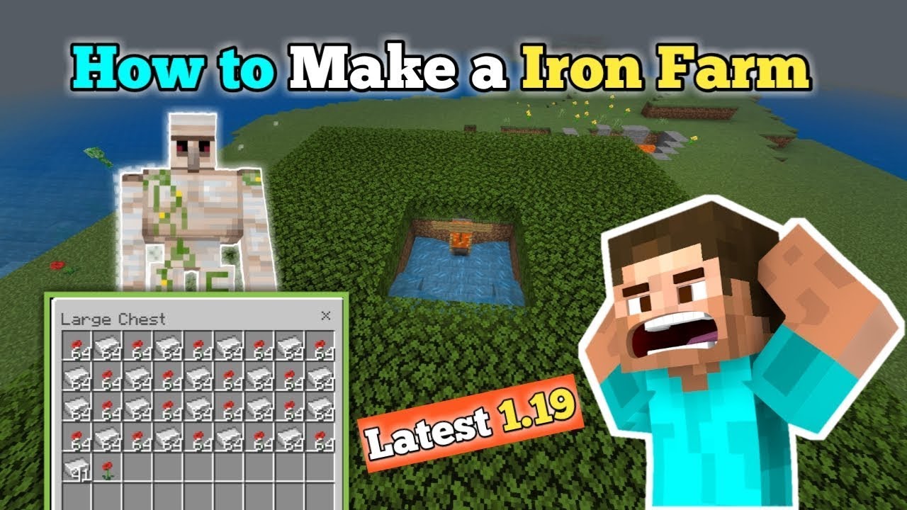 How to Make a Best Iron Farm | Latest 1 19 Farm | Best Farm - YouTube