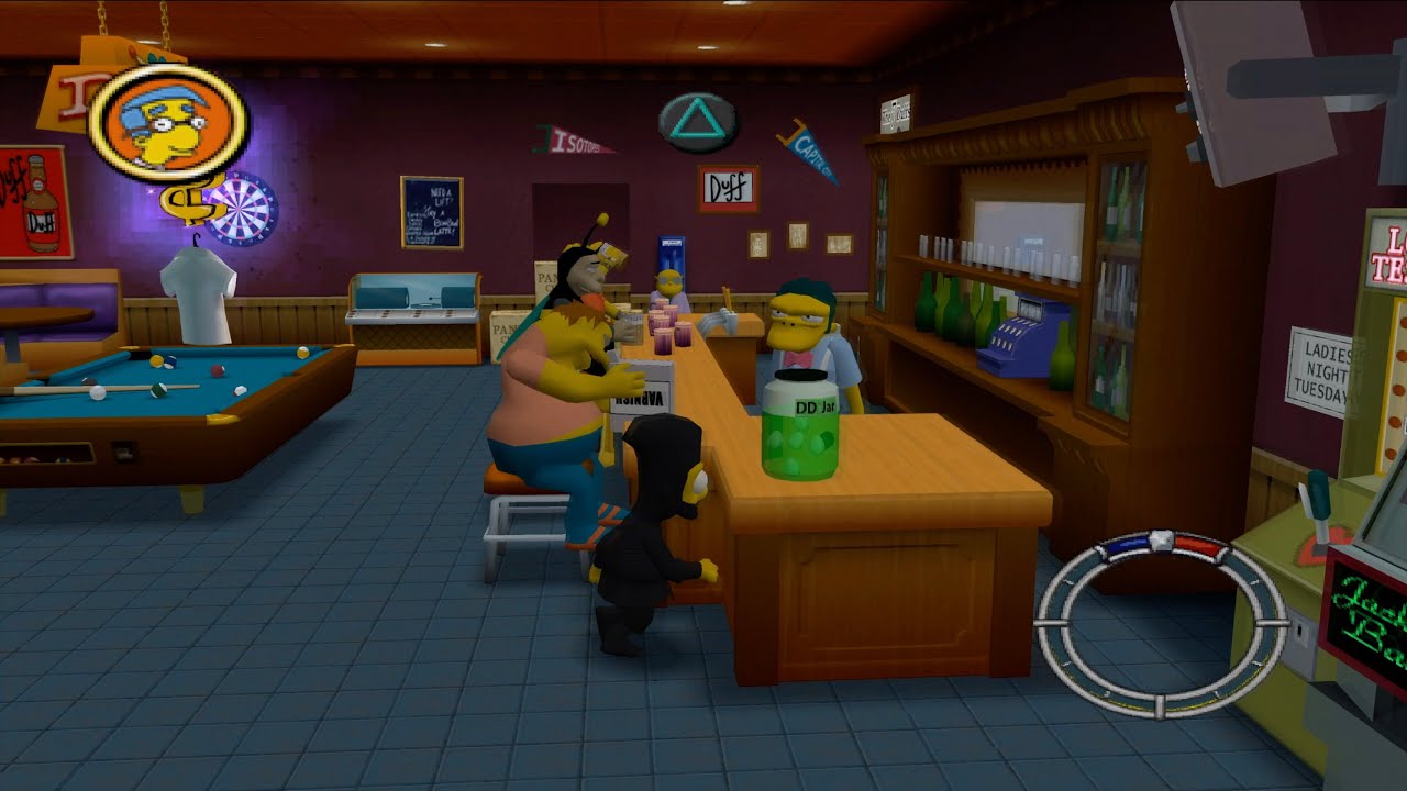 The Simpsons Hit & Run Game Moe's bar PS2 - YouTube