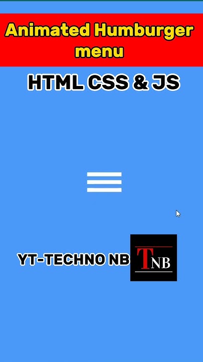 Animated Humburger Menu With Html Css And Jscoding Htmlcss Webdevelopment Html Code Css